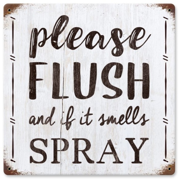 Wall Decor | Please Flush Funny Bathroom Metal Sign 12x12 | Poshmark